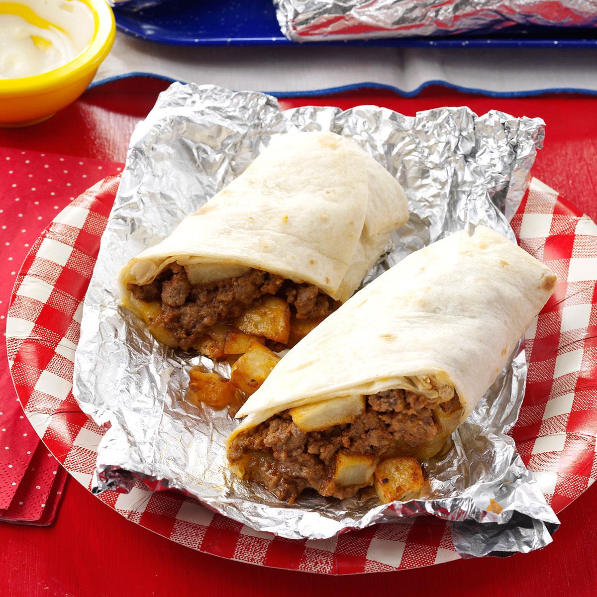 Blue Ribbon Beefy Burritos Recipe | Taste of Home