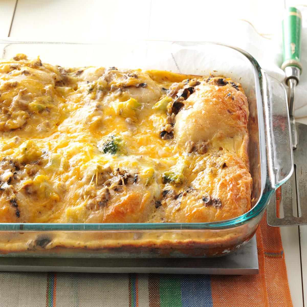 Broccoli-Mushroom Bubble Bake Recipe | Taste of Home