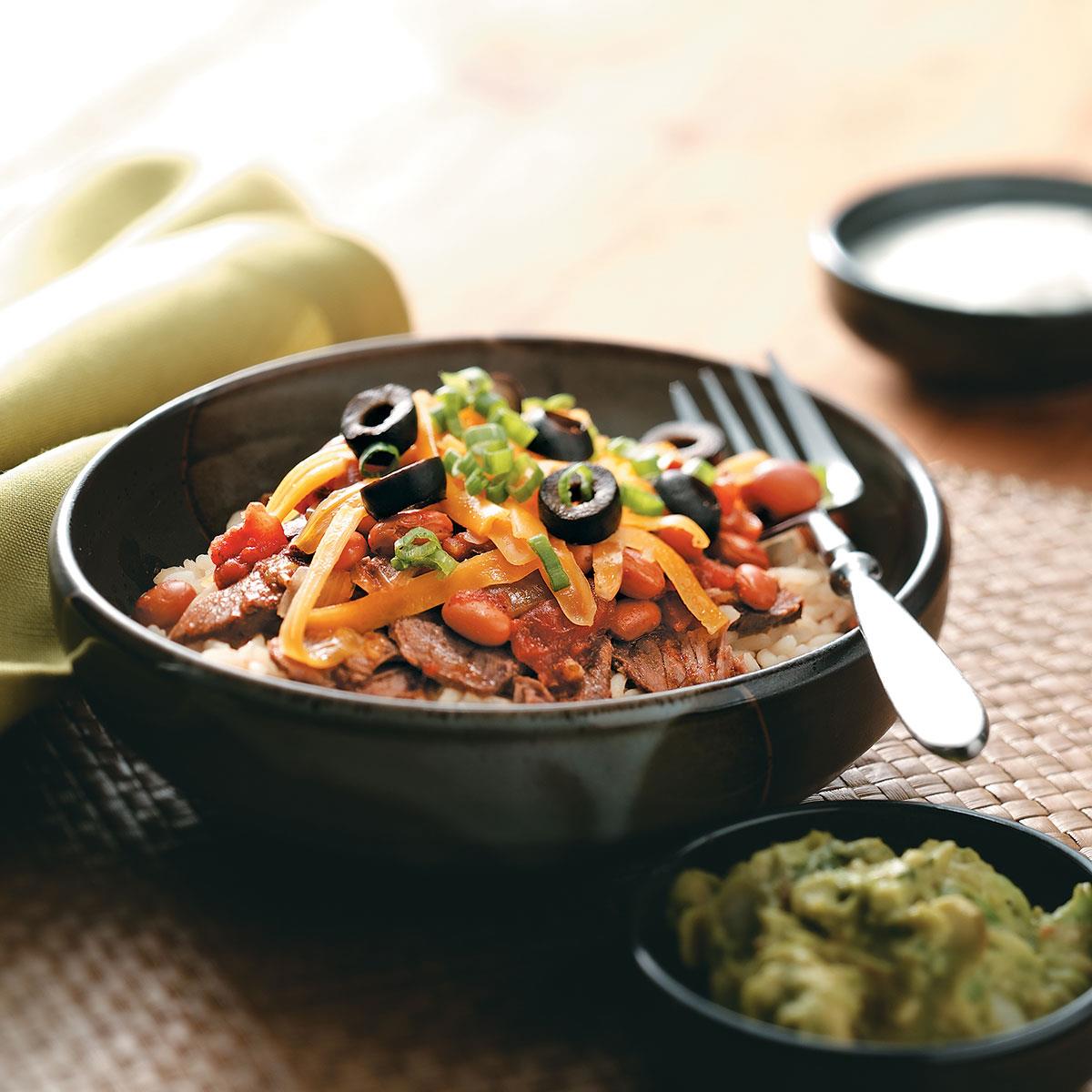 Fiesta Beef Bowls Recipe | Taste of Home